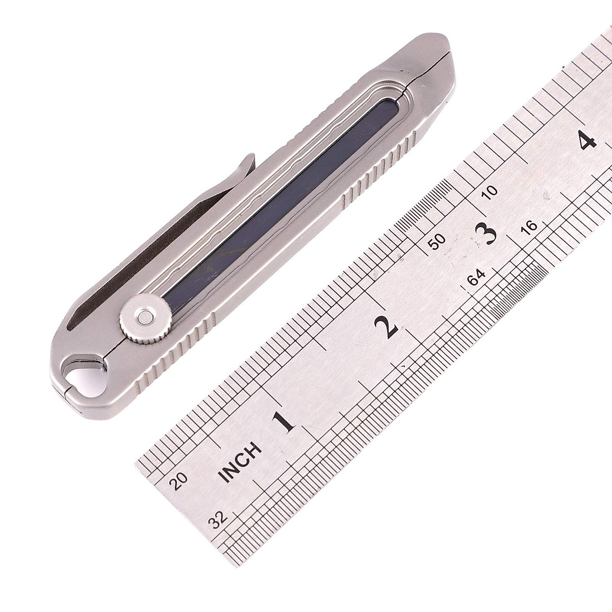 Samior TU97 Titanium Small Utility Knife, Precision Craft Knife, Retractable Box Cartons Cutting Knife, for Office, Home, Arts, Crafts, with 10 Blades