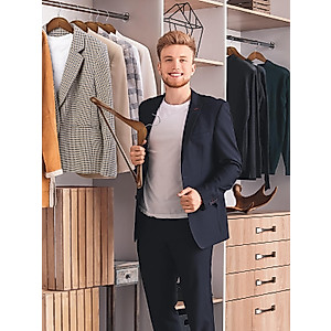 SMARTOR Suit Hangers for Men, 8 Pack - Wide Shoulder Wooden Suit Hangers with Non Slip Pants Holder, Wide Hangers for Suit, Coat, Jacket, Gown, Heavy Duty Wood Suit Hanger - Walnut