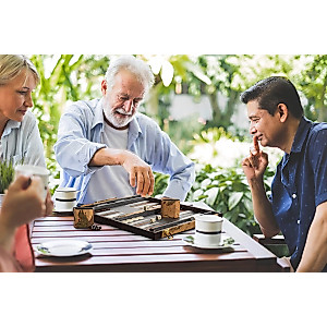 Yglis 18" Large Backgammon Sets for Adults - Premium Faux Leather Case, Quality Felt Interior, Covered Hinges, Strategy & Instruction Guide