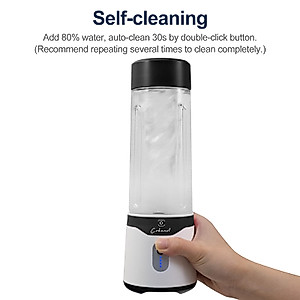 COKUNST 18oz Portable Blender, USB Rechargeable Personal Size Blenders Powerful with 6 Blades for Shakes & Smoothies, Mini Juicer Mixer with Extra Handle Lid for Travel Sports Outgoing Kitchen-Black