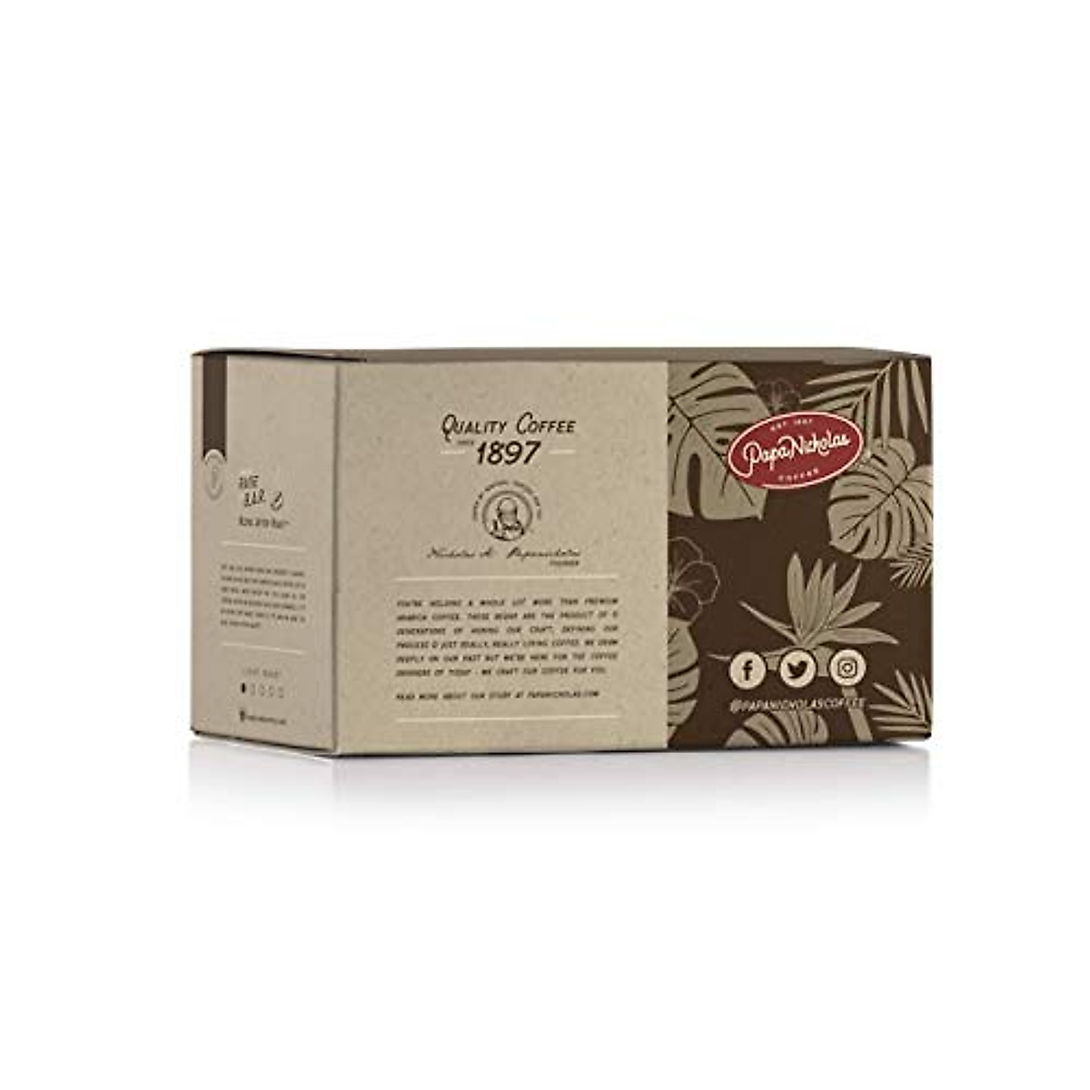 Papanicholas Coffee Single Serve Coffee Cups, Fits Keurig K Cup Brewers, Coffee Pods Hawaiian Islands Blend,12 Ounce