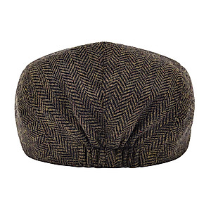 STARANCE Men's Flat Cap Wool Tweed Driving Cap Irish Newsboy Hat (Herringbone Coffee)