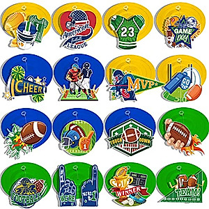 HOWAF Super Football Party Hanging Swirls Decorations, 30pcs Super Football Bowl Foil Swirls for Football Themed Party Supplies, Touchdown American Football Party Spiral Streamer Decorations for Football Game Day