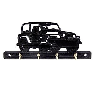 4x4 Rock Crawler Off Road Offroad Key Rack Holder Hanger Key Hooks - Four Hooks Installed - 6" Wide x 2 1/3" Tall x 3/16" Thick