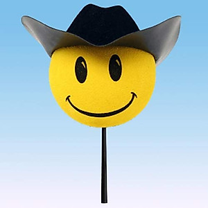 HappyBalls Cowboy with Black Hat Truck, Car, SUV Antenna Topper Auto Accessory