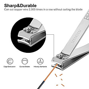 MINGTU Nail Clippers Set, Long Lasting Sharp Toenail and Fingernail Clippers, Professional Sturdy Stainless Steel Nail Cutter for Men & Women