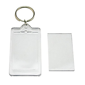 10Pcs SMALL SIZE-Rectangle Clear Acrylic Photo Snap-in Keychain Blank Double Sided Custom Personalised Photo Insert Picture Frame Keychain Keyring Holder(1.1 x 1.7 in)
