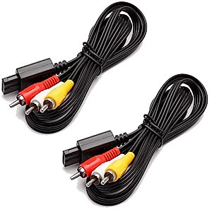 Jedihra 6FT AV Composite Cable for Nintendo N64/SNES/NGC TV RCA Audio Video Cord-2 Pack