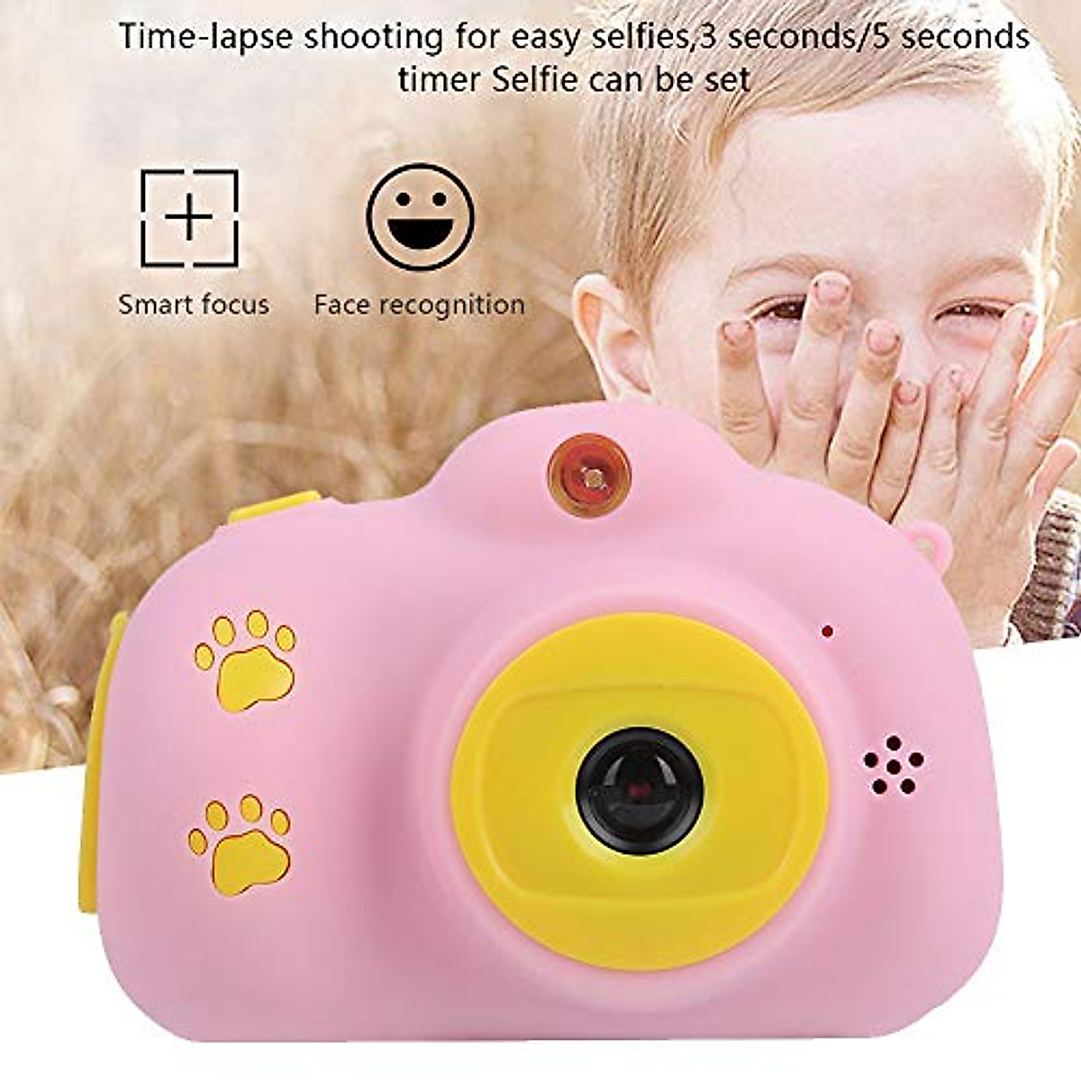 Children Camera Cartoon Digital DV 2.0 Inch IPS Screen Cartoon Digital Camera X700 Children Taking Pictures Toy Birthday Gift(Pink)
