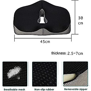 BUZZNN Seat Cushion for Office Chair, Desk Chair Car Seat Cushion for Tailbone Pain, Ergonomic Memory Foam Coccyx Seat Cushion for Sciatica, Back Pain Relief