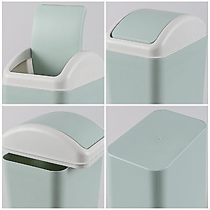 Wakikini 3.5 Gallons Swing Top Garbage Can, Plastic Trash Can with Swing Lid, Blue