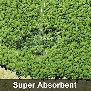 COMBLUE Round Moss Bathroom Rugs Non Slip, Cute Aesthetic Funky Microfiber Shaggy Tufted Circle Moss Bath Mat For Living Room Bedroom Decor, Soft and Absorbent, Machine Washable, Light Blue 40x40 Inch