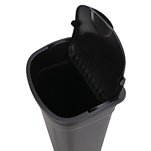 AYOYZ 11 Gallon Trash Can, Plastic Lift Top Kitchen Trash Can, Black,Dimensions: 12.25" L x 15.91" W x 25.33” H