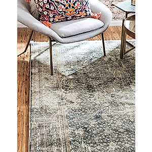 Unique Loom Baracoa Collection Area Rug - La Cabana (5' 5" x 8' Rectangle, Fume Gray/ Brown)