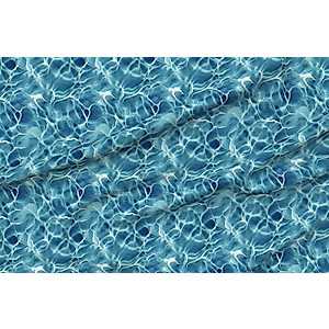 Spoonflower Fabric - Aqua Water Swimming Waves Sea Ocean Pacific Lagoon Pool Caribbean Printed on Petal Signature Cotton Fabric Fat Quarter - Sewing Quilting Apparel Crafts Decor