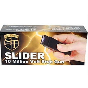 Powerful 10 Million Volt Rechargeable SLIDER Self Defense Keychain Flashlight Stun Gun