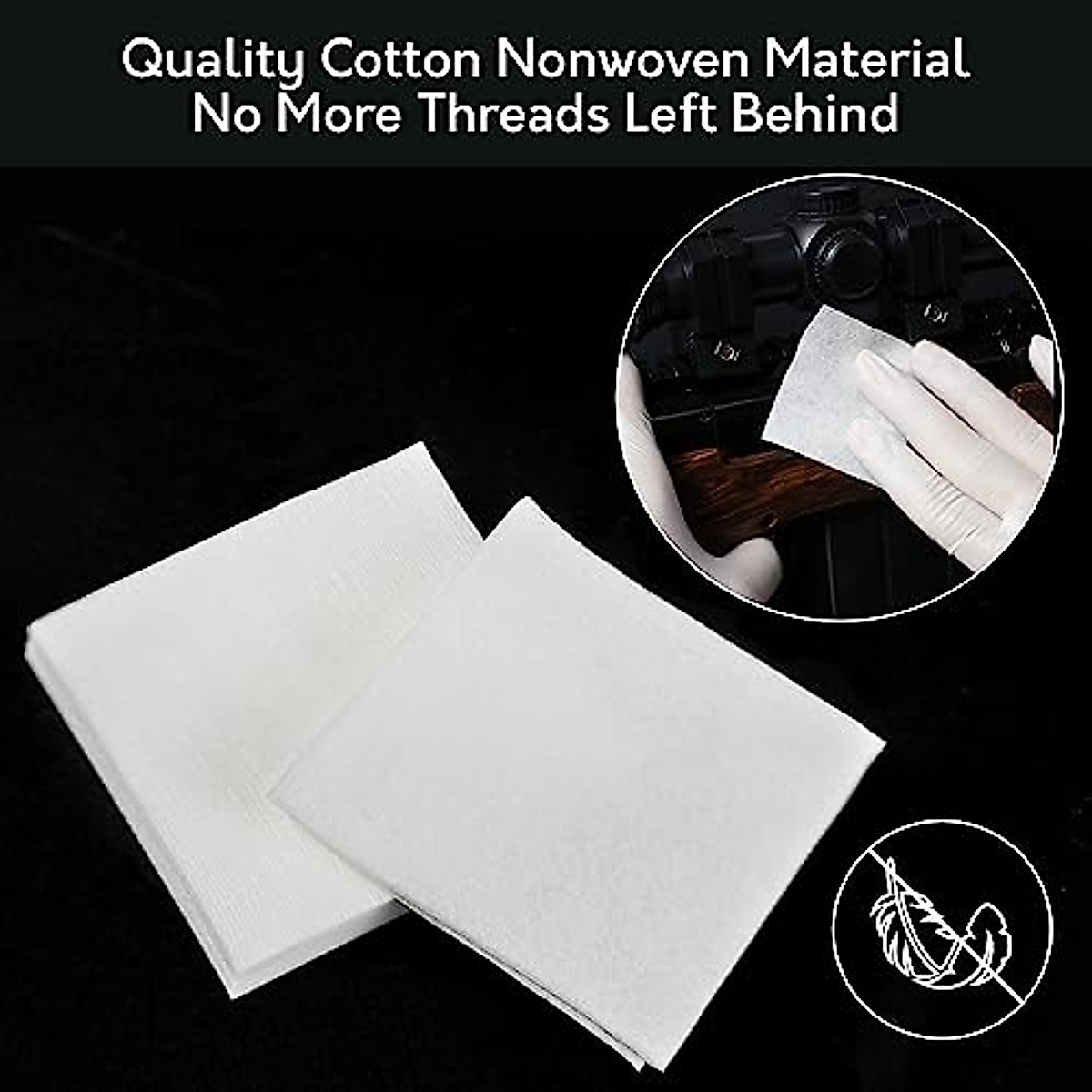 Gun Cleaning Cloth and Gun Cleaning Patches in Storage Box, 12"x12" Silicon Gun Cloth and 600pcs 2"x2" Gun Patches, Lint Free Gun Cleaning Supplies Fit for Most Firearms 9mm