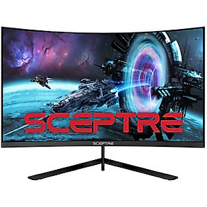 Sceptre Curved 27" FHD 1080p Gaming Monitor up to 165Hz DisplayPort 144Hz HDMI Edge-Less AMD FreeSync Premium, Build-in Speakers Machine Black 2021 (C275B-1858RN)