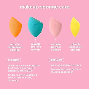 Real Techniques Miracle Face + Body Sponge, XL Makeup Blending Sponge For Whole Body, Ideal For Foundation, Body Makeup, & Self Tanner, Cruelty Free & Vegan, Latex Free, Packaging May Vary, 1 Count
