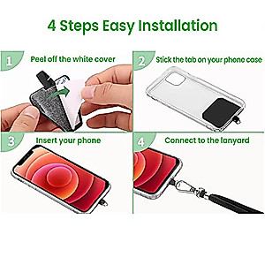 Miahhy Cogear - Universal Phone Lanyard Patch, Nylon Patch Phone Lanyard, Compatible with Most Smartphones(Does not Include Phone case) (2PCS - Red)