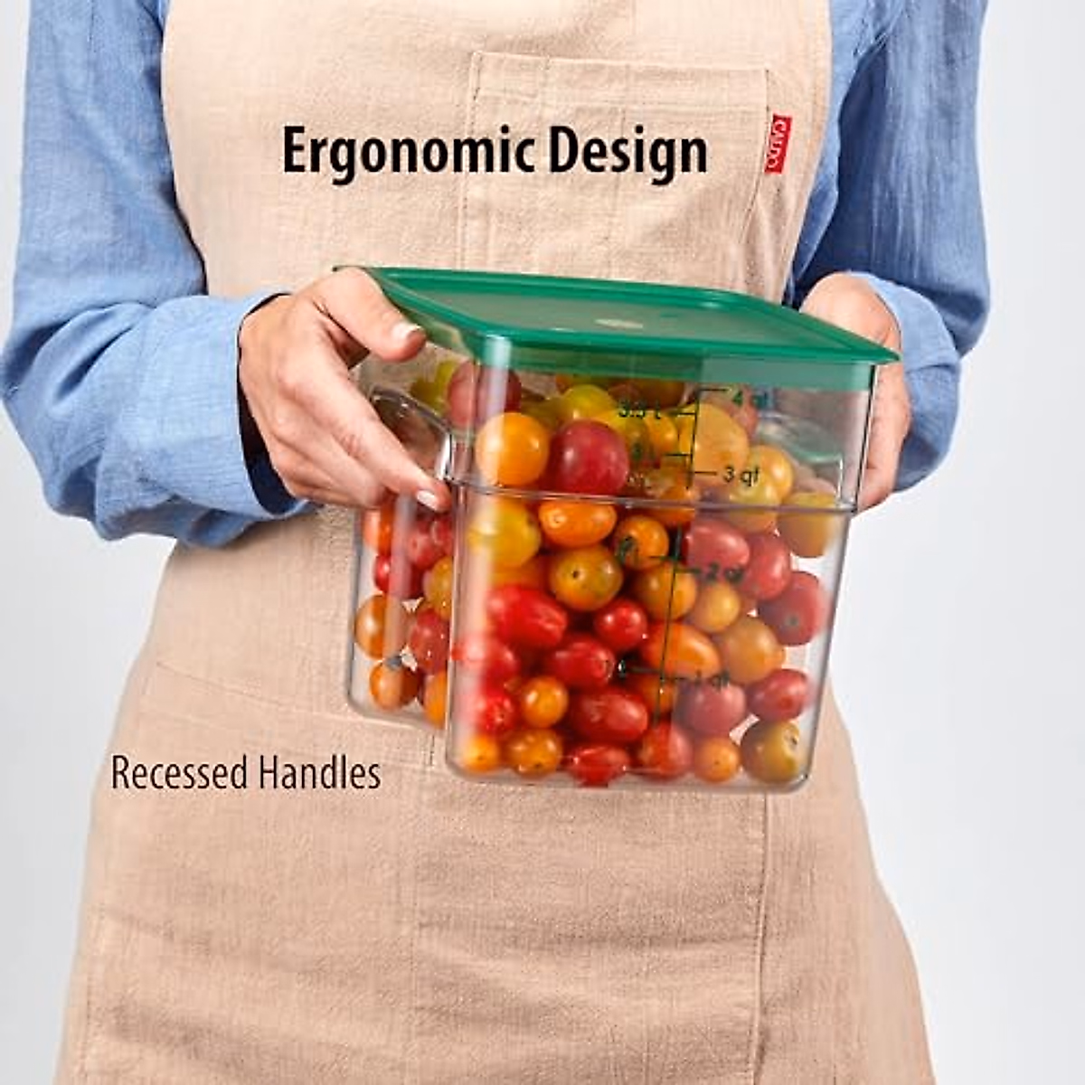 Cambro 4 QT (Quart) Food Storage Container with Lid (2 Pack) - FreshPro Series (Clear)