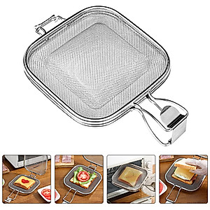 UPKOCH Barbeque Grill Accessories Sandwich Maker Roasting Baking Grill: Non- Stick Sandwich Panini Press Making Basket Bread Grill Tray Crisper Tool