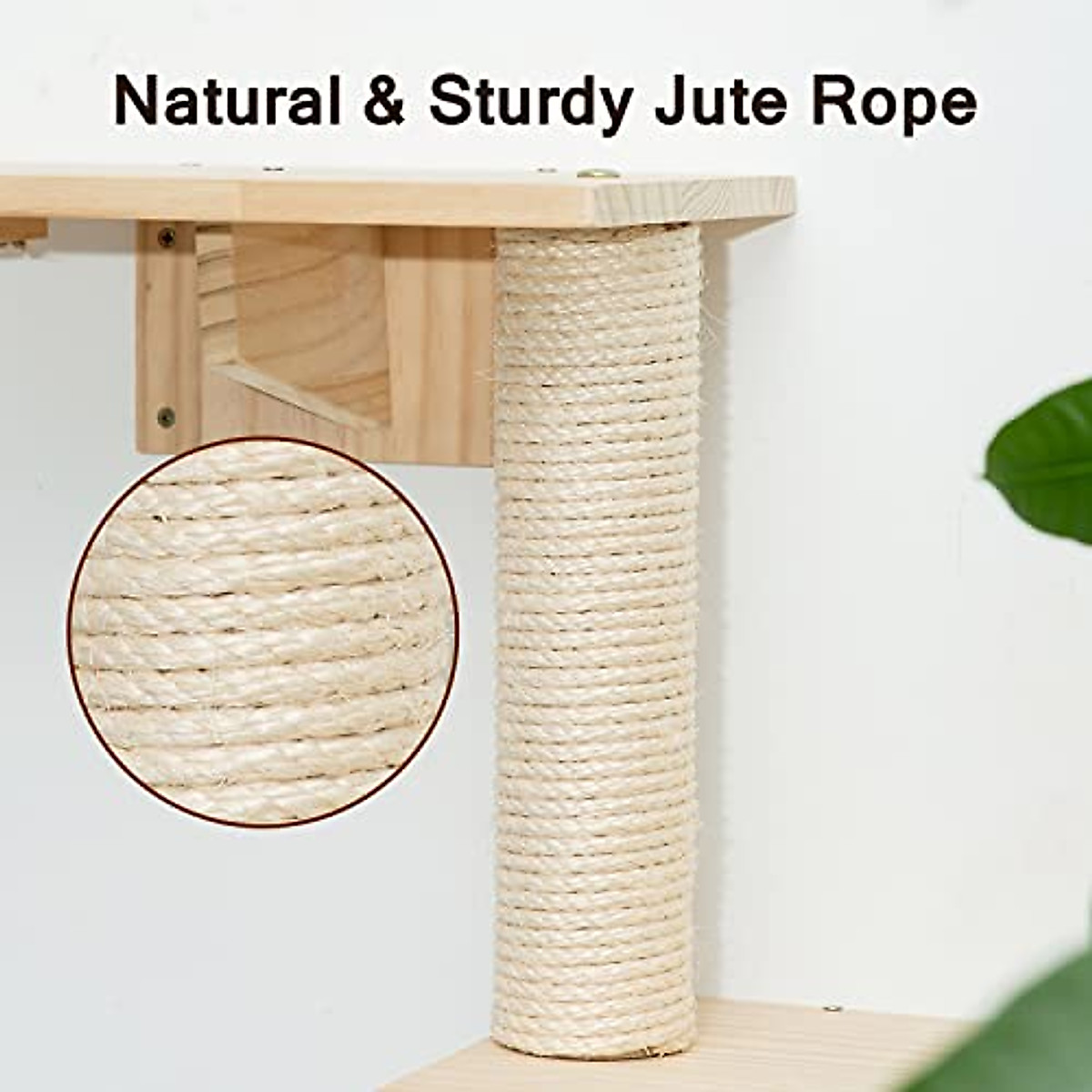 Cat Wall Shelves, Cat Shelves and Perches for Wall, Cat Wall Furniture Set 5 PCS Cat Wall Mounted with 1 Cat Condos House, 2 Cat Wall Shelves, 1 Cat Sisal Scratching Post, 1 Ladder