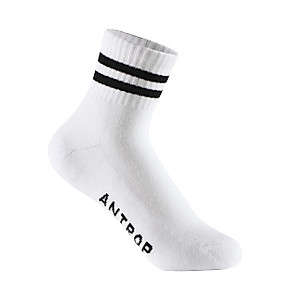 Antrop Quarter Crew Cotton Heel Tab Athletic Running Cushion 6 Pairs Socks, White, 9-12