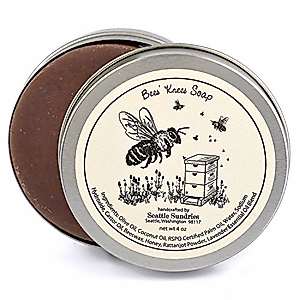 Seattle Sundries | Lavender Soap Bar for Women & Men - All Natural Handmade Bar Soap with Honey in a Low Waste Travel Tin - Stocking Stuffer Idea for Her