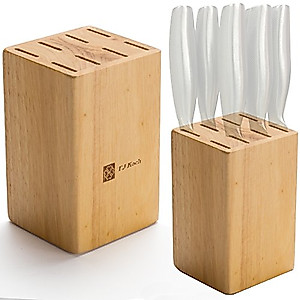 Knife Block For Steak Knives 5 Inch Utility Knives 8 Piece Slot Organizer Durable 100% Natural Wood Holder Storage In Drawer Cabinet Kitchen Centerpiece