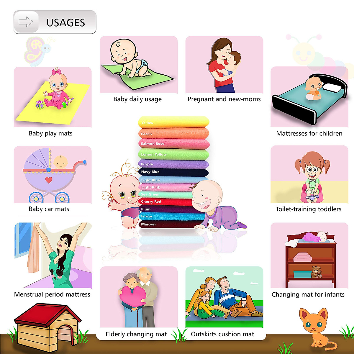 Newnik Cozymat Waterproof, Breathable, Reusable Mat/Underpad/Absorbent Sheets/Mattress Protector (Size: 140 x 100 Centimeter, LEMONGREEN)