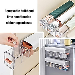 FETNHU Punch-Free Multi-functional Storage Box, 2023 New Hanging Plastic Drawer Storage Boxes With Lids, Clear Wall Mounted Drawer Organizer for Underwear/Socks/Seasoning/Ties/Storage Box (3pcs)