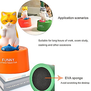 FCOVUVDBD Cartoon Mechanical Kitchen Timer, 60-Minute Wind Up Dial 360° Rotating, Cute Timer for Cooking/Reading/Do Sport (Cat)