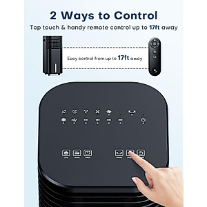 TEMEIKE 4-IN-1 Portable Air Conditioners, Evaporative Air Cooler w/ 4 Modes & 3 Speeds, 15H Timer for Smart Auto-off, 2-Gal Tank for 20H Cooling