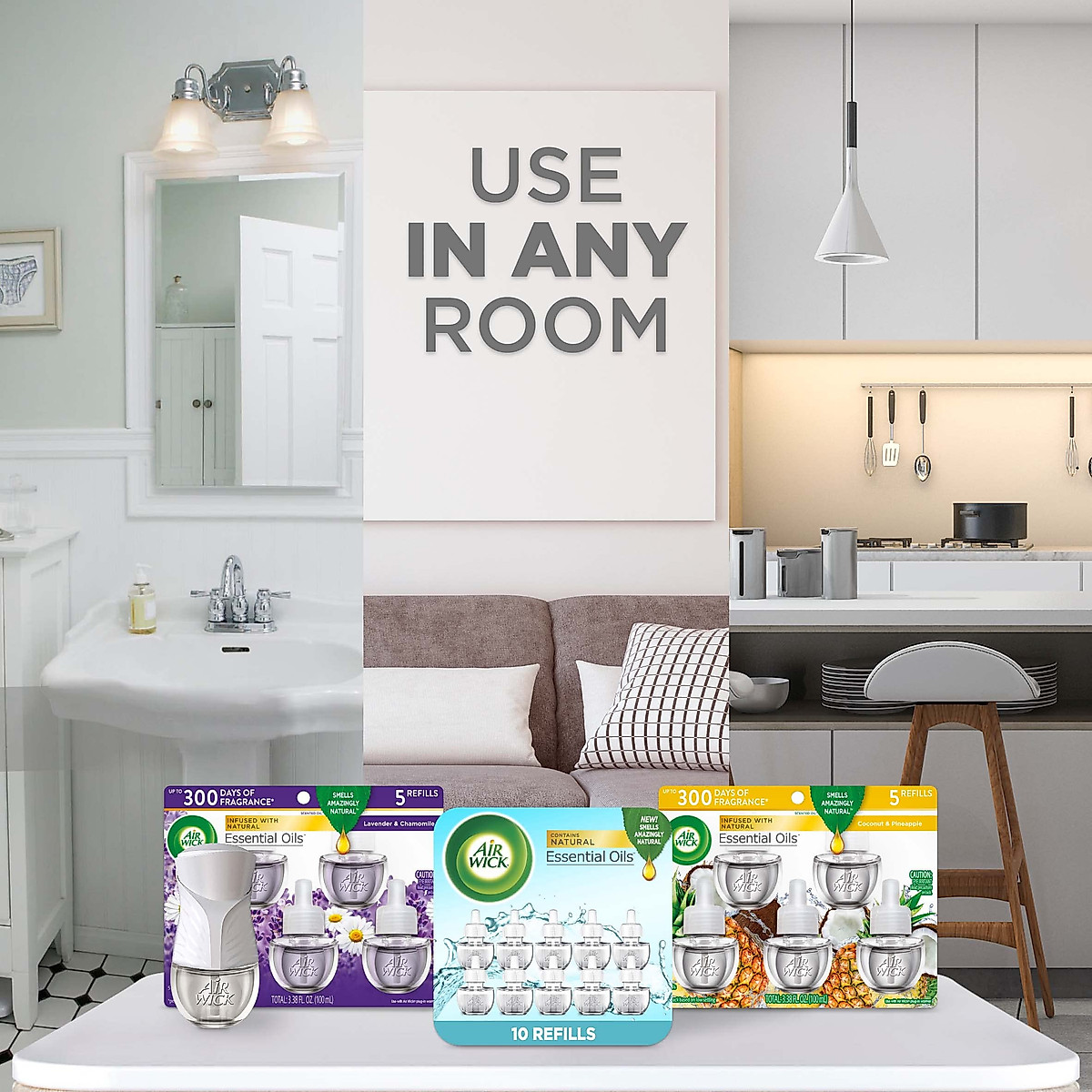 Air Wick, Plug in Scented Oil 2 Refills, Fresh Waters, 1.34 Oz (Pack of 2)