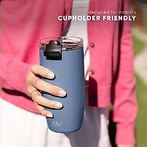 Simple Modern Travel Coffee Mug Tumbler with Flip Lid | Reusable Insulated Stainless Steel Cold Brew Iced Coffee Cup Thermos | Gifts for Women Men Him Her | Voyager Collection | 16oz | Almond Birch