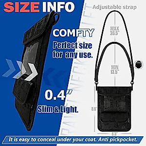 Travel Wallet, RFID Blocking Passport Wallets for Women Waterproof Slim Neck Wallet Carteras De Mujer Anti-Theft Cell Phone Neck Purse for Men and Women Travel Accessories Gifts - Black