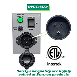 Sintron ST-016 Generator Transfer Switch, 15 Amp 120V Weatherproof Generator Manual Transfer Switch with Circuit Breaker, ETL Listed