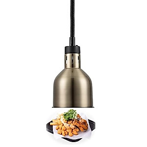 Food Heat Lamp Food Warmer,17Cm Food Insulation Lamp Commercial Food Warmers Food Heat Lamp with Bulb for Buffet and Restaurant Adjustable Length 75Mm to 165Mm,Bronze
