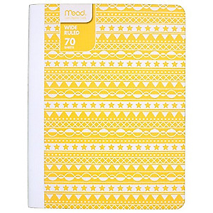 Mead Composition Book, Notebook, Wide Ruled Paper, 70 Sheets, Fashion, Design Selected For You, 1 Count (09358)