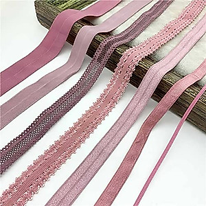 GMMDXD 3/10/15/20/25mm 5yards Elastic Ribbon Fold Over Spandex Elastic Band for Sewing Lace Trim Waist Band Garment Accessory (Color : 05 15mm)