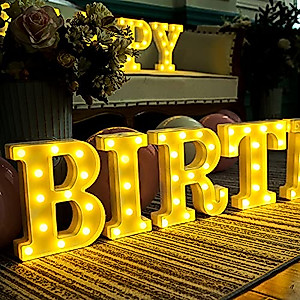 Brightdeco 155 Bulbs Light Up Happy Birthday Sign LED Marquee Letter Sign Anniversary Party Night Lamp Banquet Props
