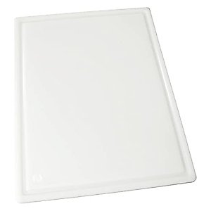 Winco Grooved Cutting Board, Medium, White