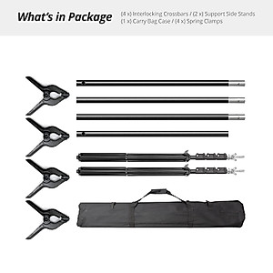 Julius Studio 10 x 10 feet (Upgraded) Large Heavy Duty Backdrop Stands Background Support System Kit, New Metal Head Design, Size-up Joints & Legs, Higher Stability, Clamps, Photo Studio, JSAG242