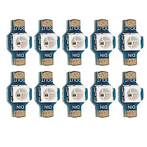 WS2812 LED Module, 5V High Brightness Low Drive Voltage PCB 10Pcs Simple Circuitry WS2812 RGB LED Module Large Scattering Angle for Replacement