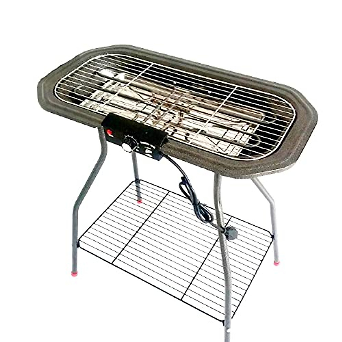 Charcoal and Electricity Dual-Purpose Barbecue Grill, Vertical Balcony Smoke-Free Barbecue Grill, Family Skewers Machine,Outdoor Cooking Camping Picnic