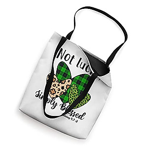 Not Lucky Simply Blessed Shamrock Christian St Patricks Day Tote Bag