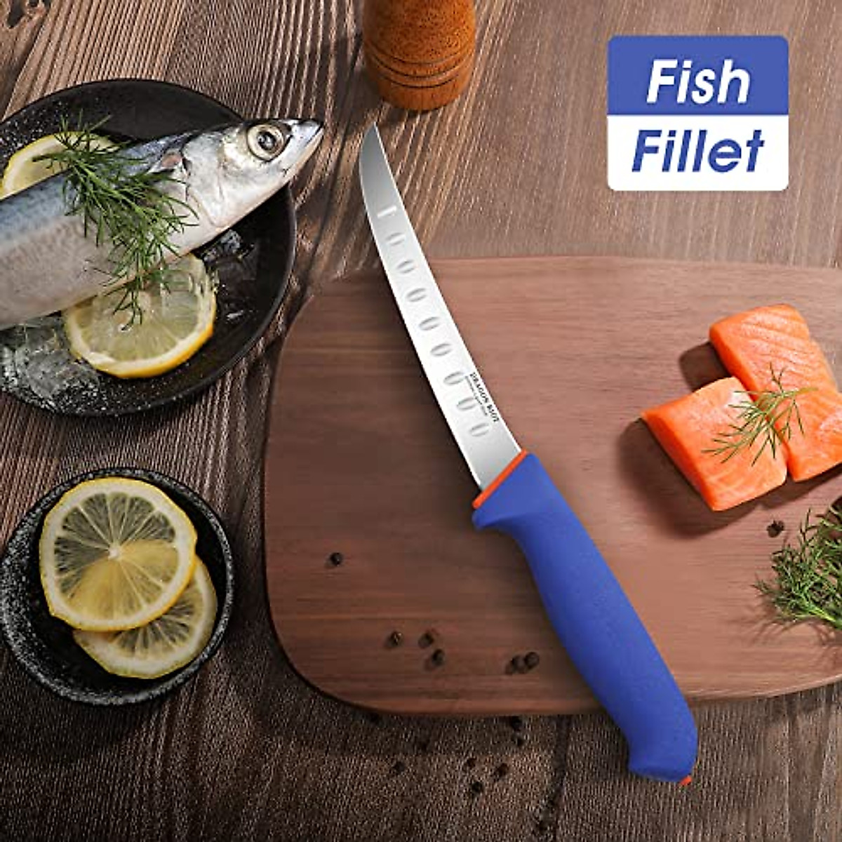 DRAGON RIOT Premium Boning Knife for Meat Cutting 6 Inch BBQ Brisket Meat Trimming Butcher Knife - Stainless Fish Fillet Turkey Carving Knife