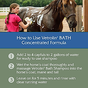 Farnam Vetrolin Bath Ultra-Hydrating Shampoo for Horses and Dogs, 32 Ounces