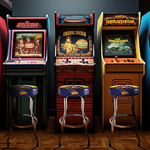 ARCADE1UP Adjustable Video Game Stool with Leg Extenders, X-Men -97